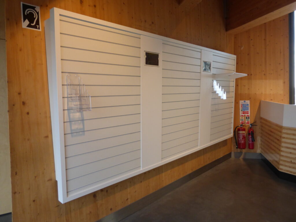 Beverley Wood Design_Blackpool TIC_SITE PROGRESS_Leaflets Feature Wall ...